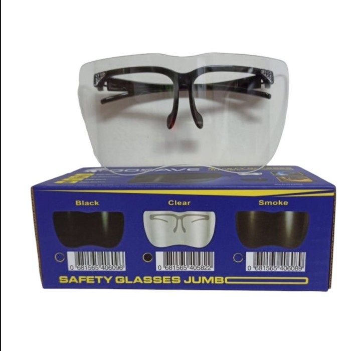 Jual Kacamata Gerinda Safety Jumbo Bening Clear GOSAVE Kaca Mata ...