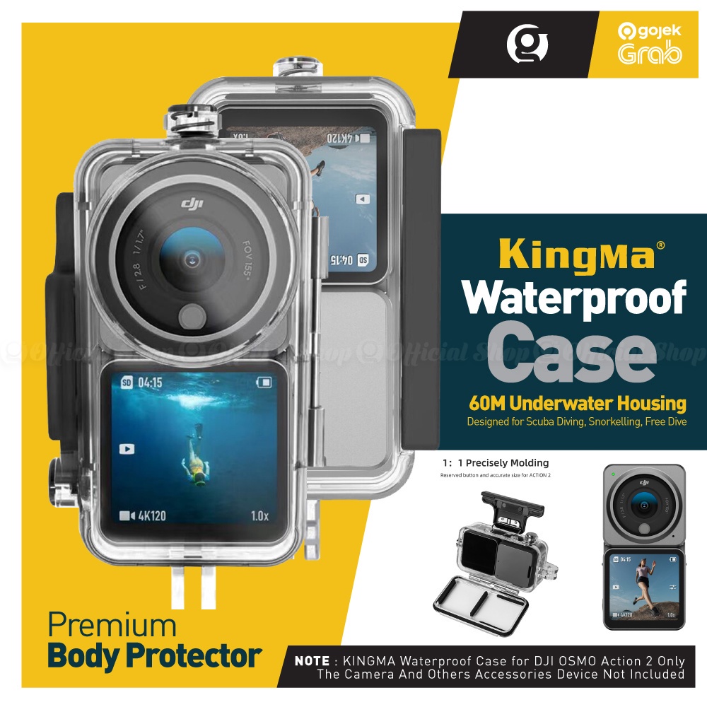 Jual KingMa Waterproof Case for DJI Action 2 Osmo Casing Camera 45M ...