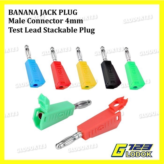Jual Jack Banana Segi Stackable Audio Male Plug Connector Test Lead ...