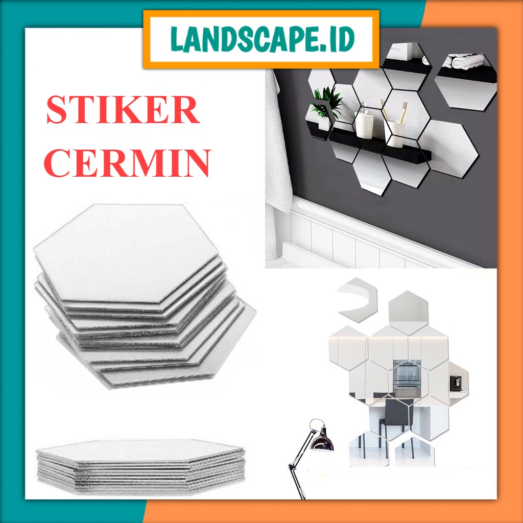 Jual LS Stiker Cermin Dinding Anti Pecah Segi Enam Tempel Sticker Kaca ...