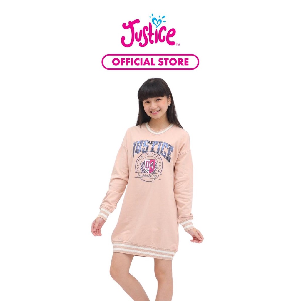 Jual Justice Girls Rib Cuff Sweatshirt Dress - Dress Anak Perempuan ...