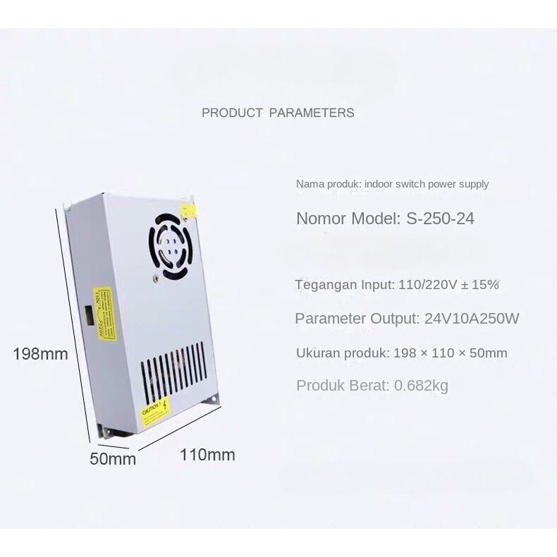 Jual Switching Power Supply SMPS 5V 12V 24V 36V 48V Adaptor AC-DC 8A ...