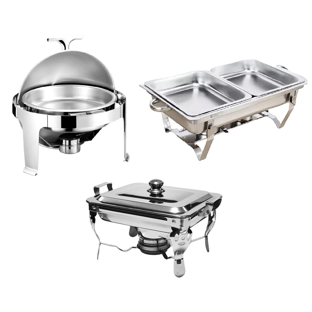 Jual Prasmanan RollTop/Bulat 6,8L Buffet Set/Chafing dish 1/2/3 sekat ...