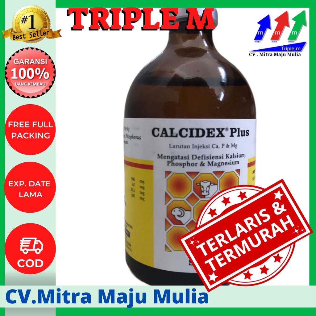 Jual CALCIDEX PLUS Injeksi 100 ml Obat Sapi Kambing Lumpuh Injeksi ...
