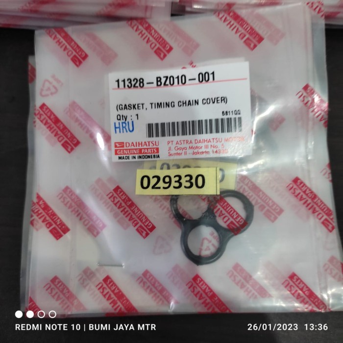 Jual SEAL TIMING CHAIN PAKING ORING TIMING XENIA AVANZA 11328-BZ010-001 ...