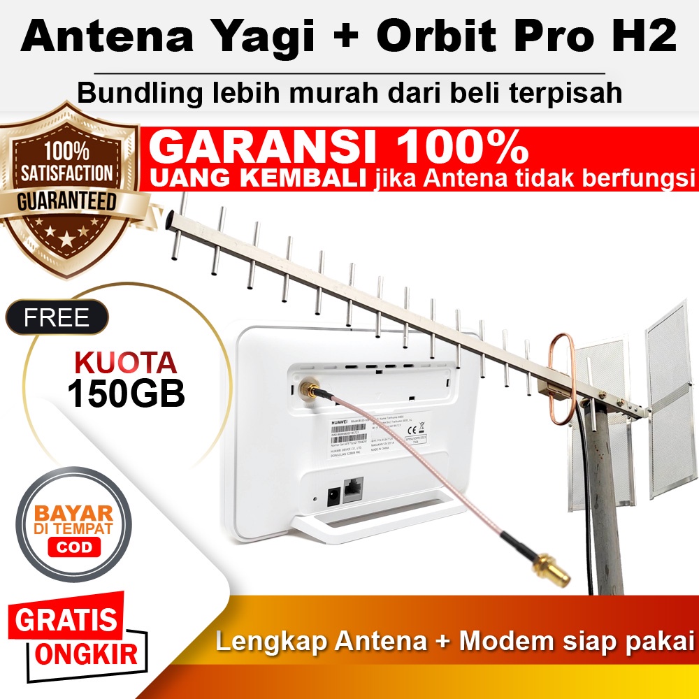 Jual Paket Antena Yagi Extreme 3 + Modem Router Telkomsel Orbit Pro H2 ...