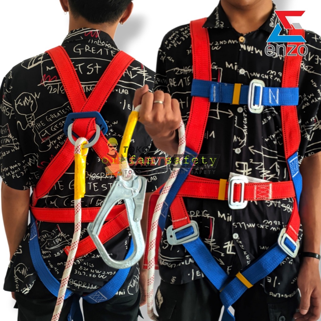 Jual FULL BODY HARNESS DOUBLE DAN SINGLE BIG HOOK ENZO - SINGLE HOOK ...