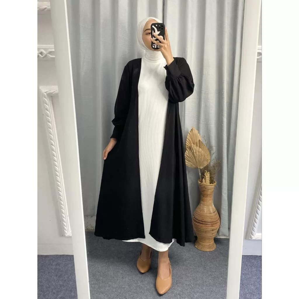 Jual Belia Long Outer Polo Linen Cardigan (DUBAI OUTER) | Shopee Indonesia