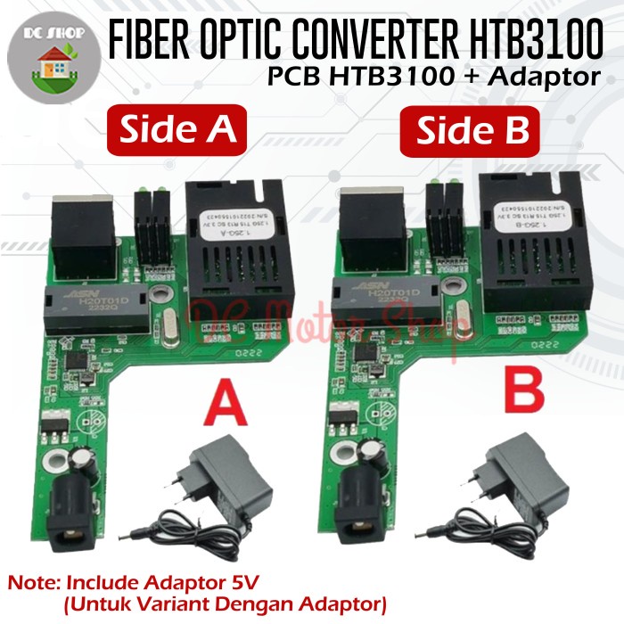 Jual PCB NETLINK HTB-3100 A B Side A Side B Fiber Optic Media Converter ...