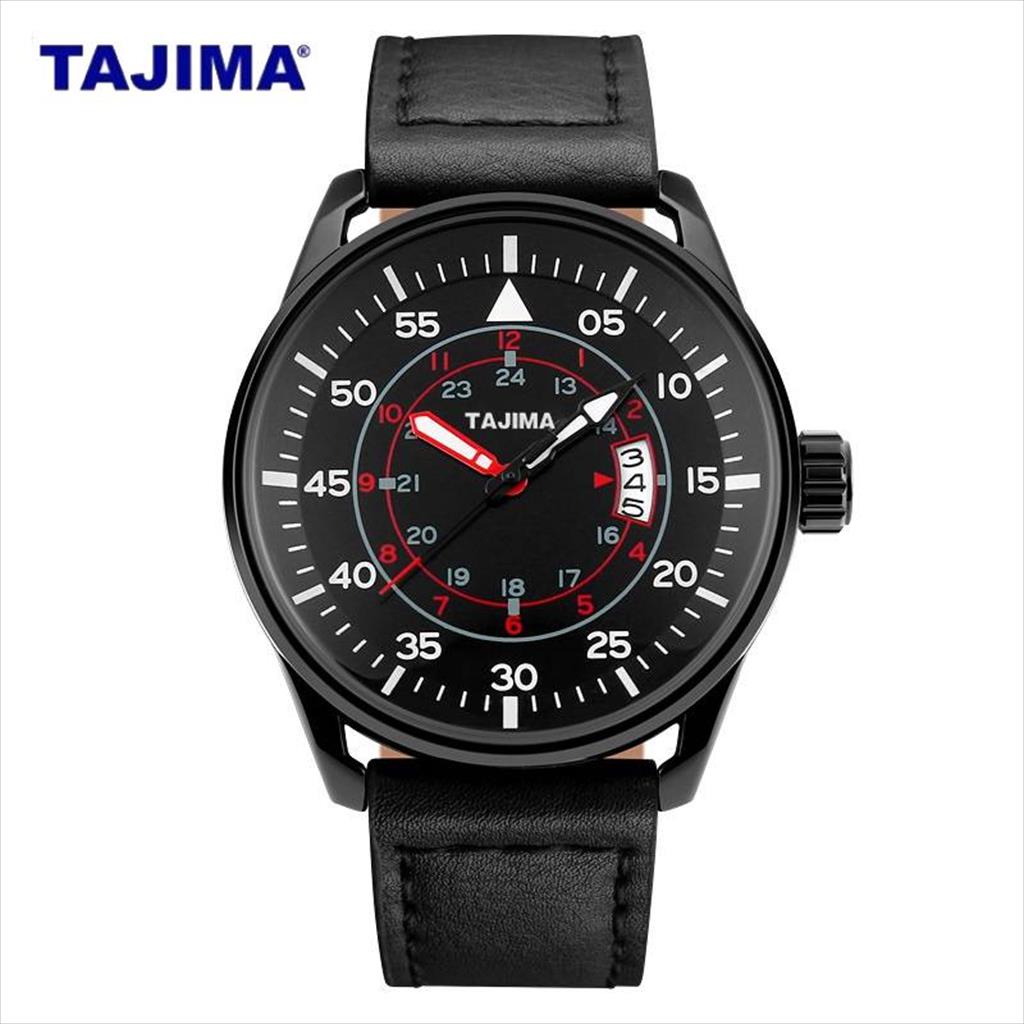 Jual TAJIMA Jam Tangan Analog Date Pria 1997 Hitam Leather/Kulit Tahan ...