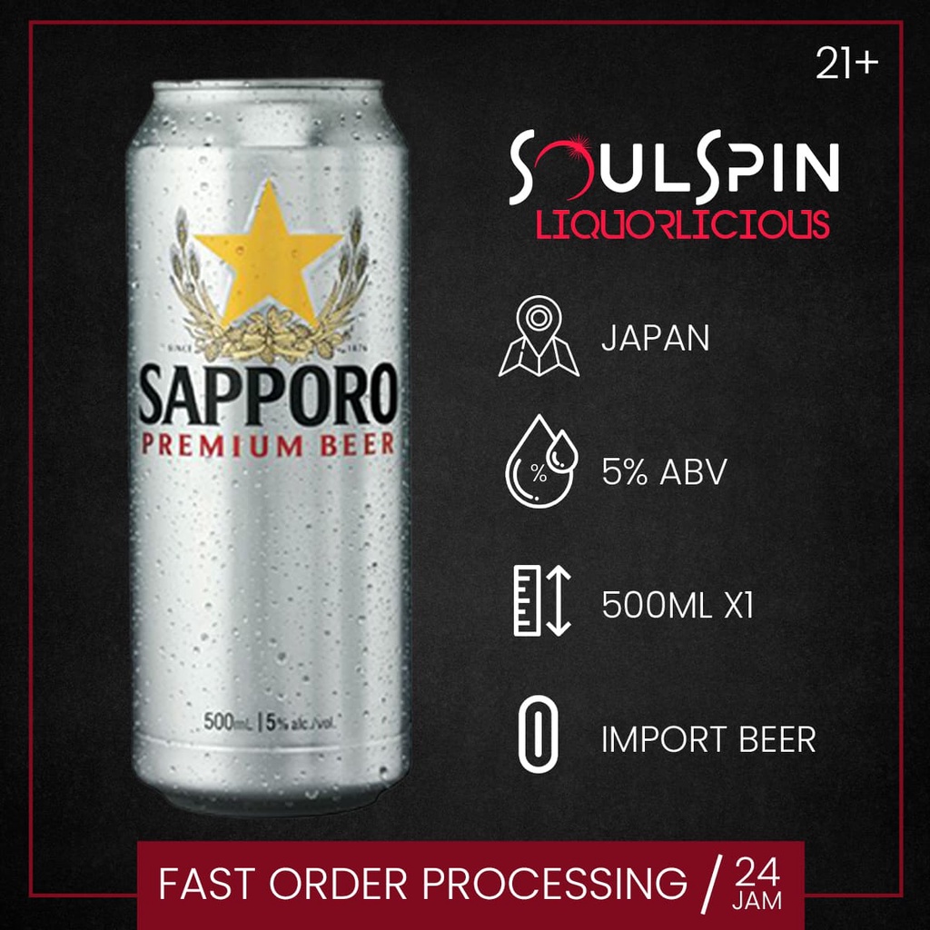 Jual Sapporo 500ml kaleng Japanese Beer Bir | Shopee Indonesia