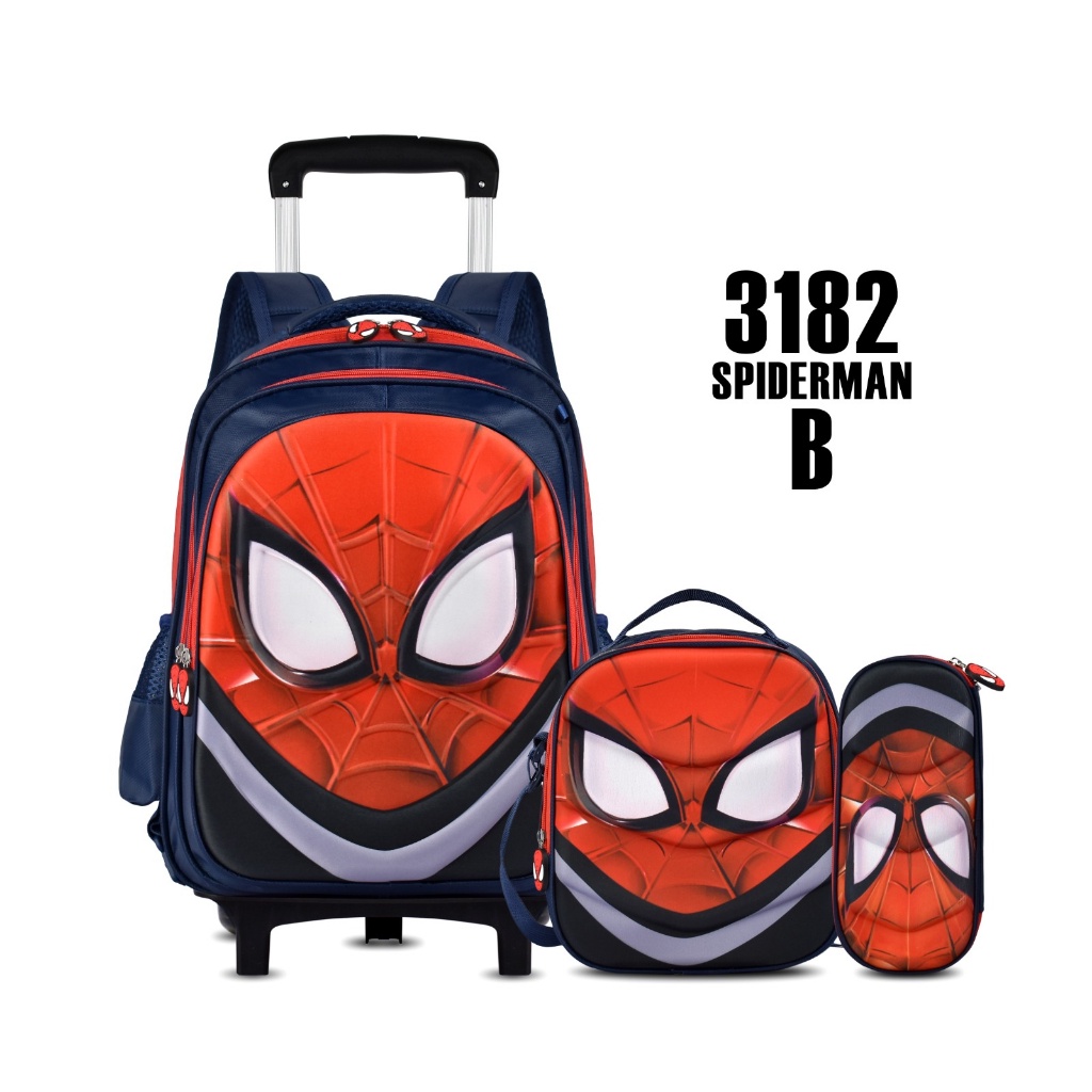 Jual Tas 3 IN 1 Trolly Cartoon 3182 Tas Anak Sekolah Cowok Dan ...
