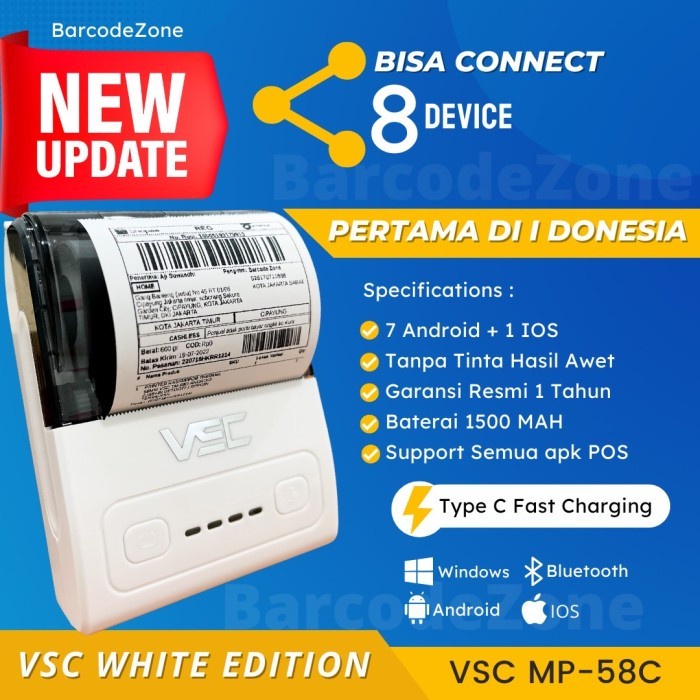 Jual JA VSC 58C MOBILE THERMAL PRINTER SUPPORT MOKA POS - BLUETOOTH ...