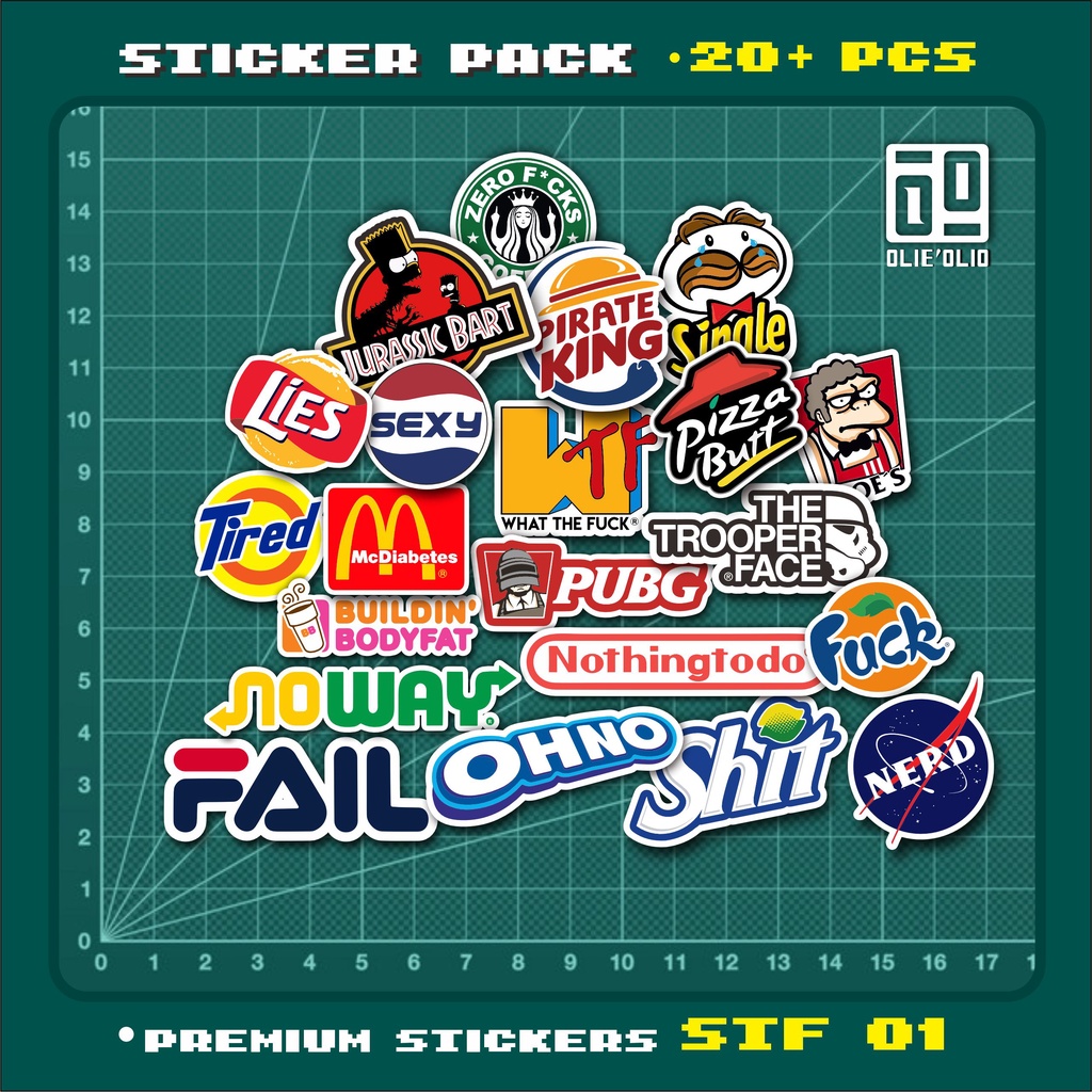 Jual STICKER PACK LOGO BRAND FAKE PARODY BRAND | STICKER TUMBLER ...