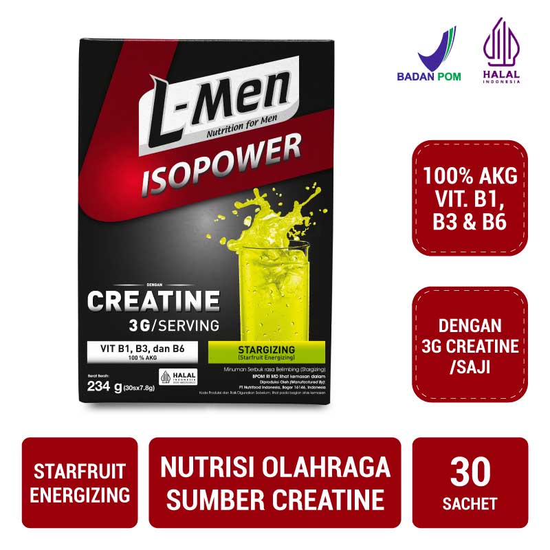 Jual L-Men Isopower Stargizing 30 Sachet with Creatine & Vitamin B ...