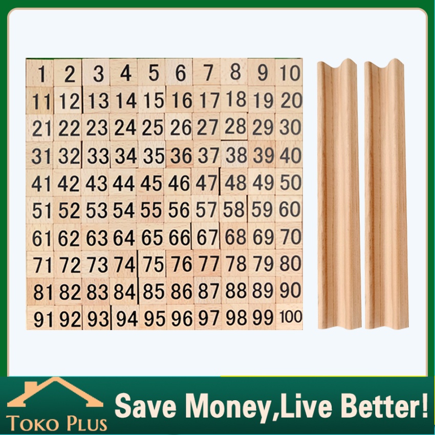 Jual 100Pcs DIY Wooden Puzzle Number 1to100 Angka Raba Kayu Wooden ...