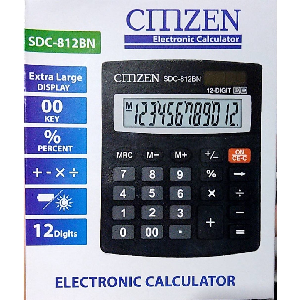 Jual Kalkulator 12 digit CMZEN SDC-812BN Desktop Calculator 812 BN mirip citizen | Shopee Indonesia