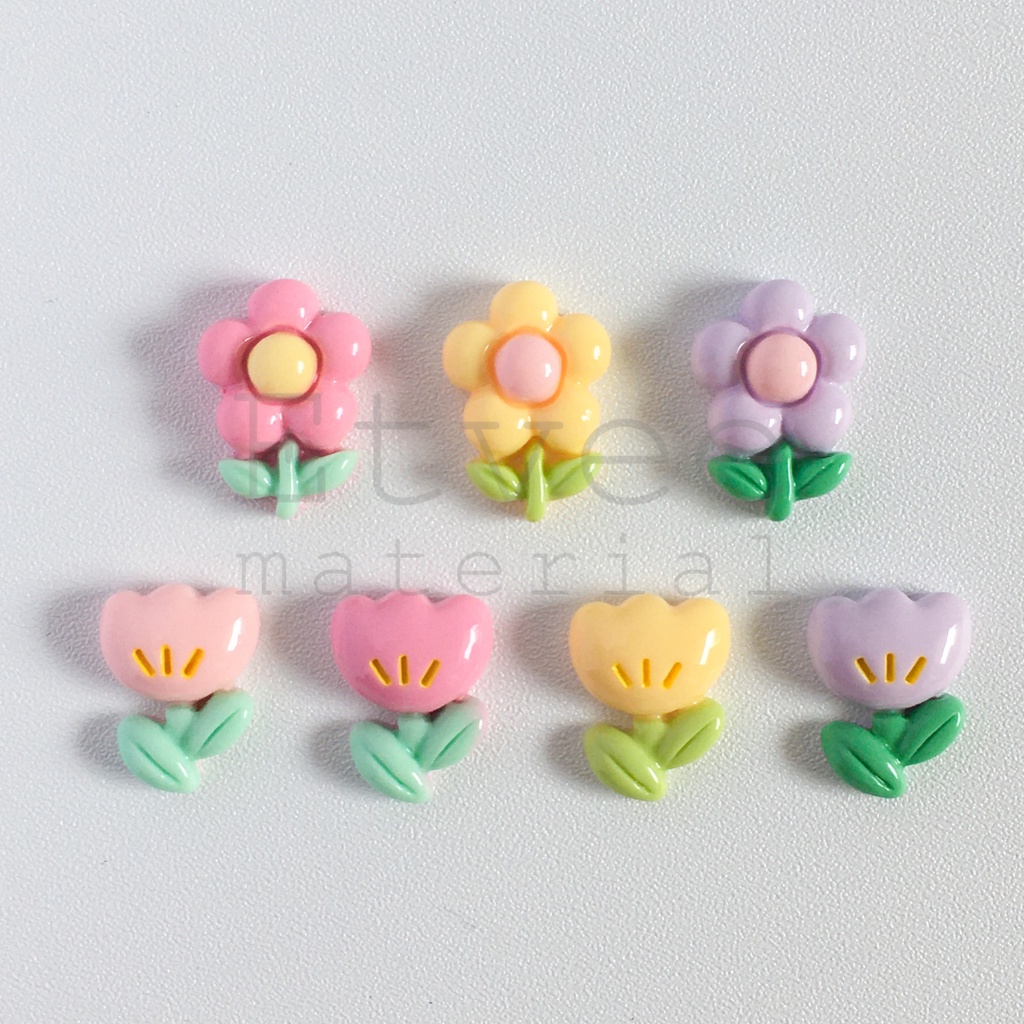 Jual L105 Aplikasi bros jepit rambut resin clay bunga mini kecil ...