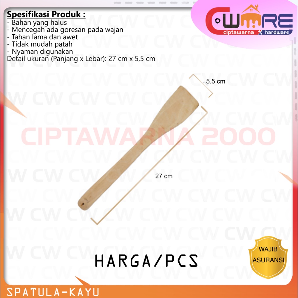 Jual Sodet Segi Spatula Sutil Centong Pengaduk Masak Kayu Alami ...