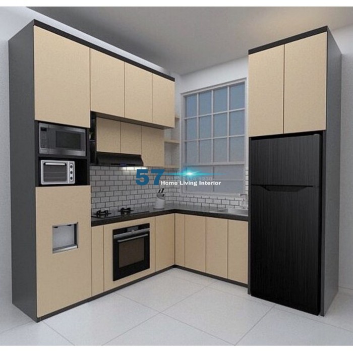 Jual Lemari Kitchen Set Dapur Minimalis Free Desain Bahan Plywood HPL ...