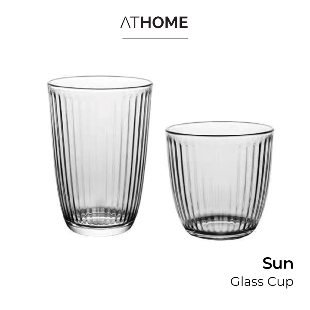 Jual ATHOME SUN Glass Cup - Gelas Korea Homecafe Oval Stripe Design ...