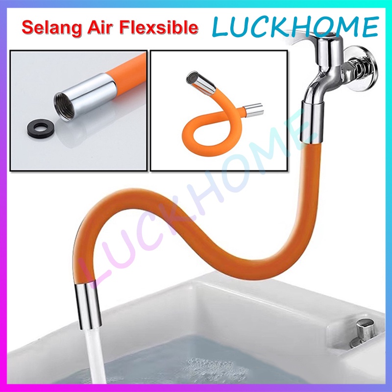 Jual Sambungan Kran Air Flexible 50Cm Selang Air Fleksibel Ekstensi Keran 1/2 Faucet Extender ...