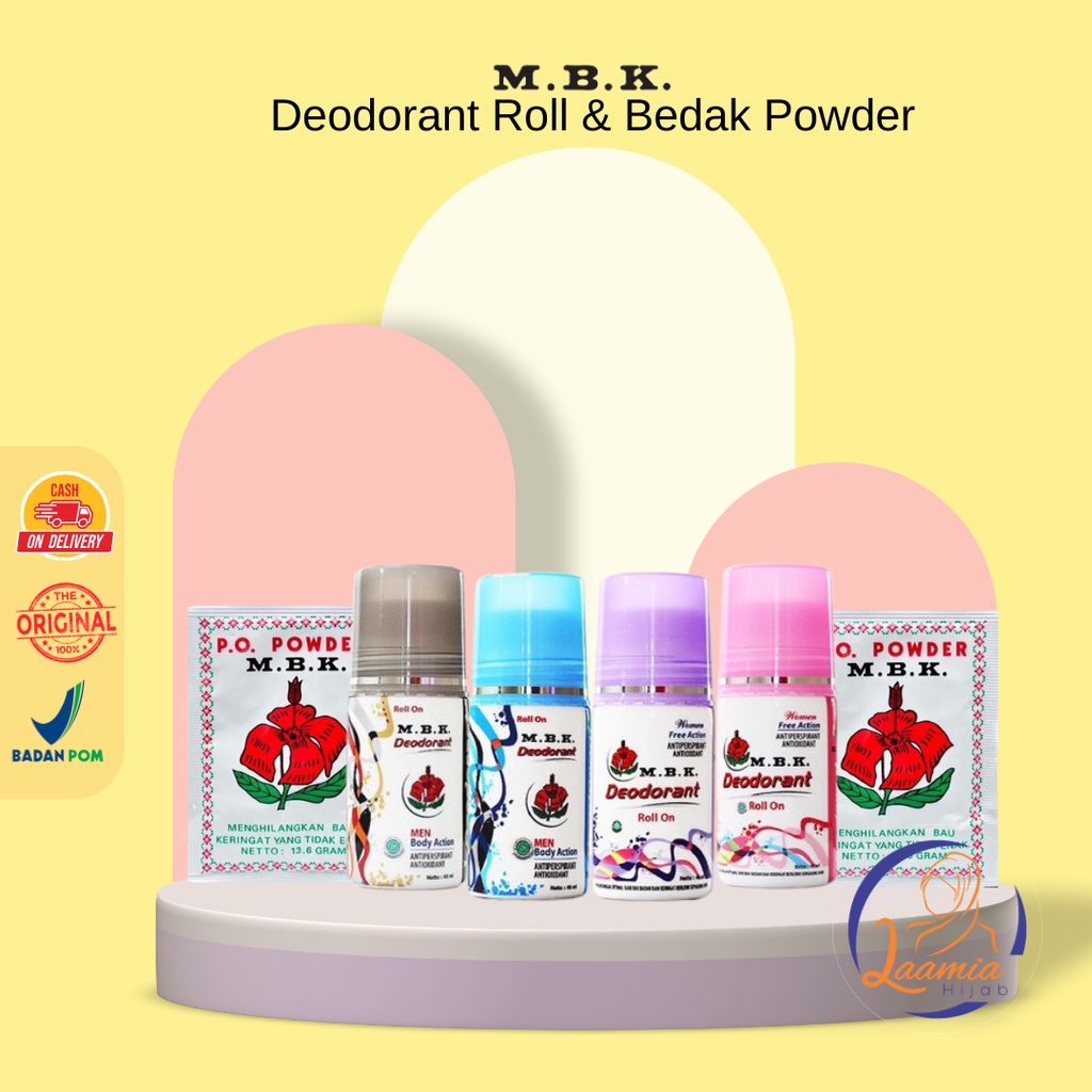 Jual M.B.K Deodorant Roll On 40Ml Dan Bedak Powder Biasa Super Sachet ...