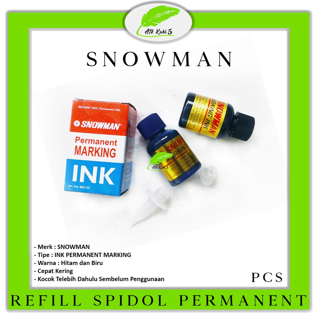 Jual SNOWMAN - Refill Ink Spdiol Permanent Marker - Pcs | Shopee Indonesia