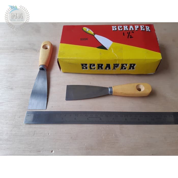 Jual Scraper - Skrap - Sekrap - Alat Dempul - Kape Gagang Kayu 1.5 inch ...