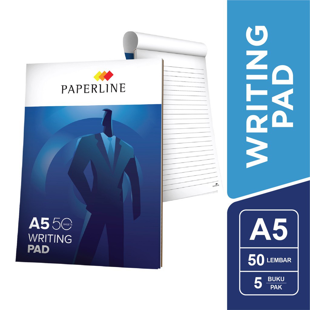 Jual Paperline Block Note Bergaris 5 Buku Writing Pad A5 50 Lembar ...