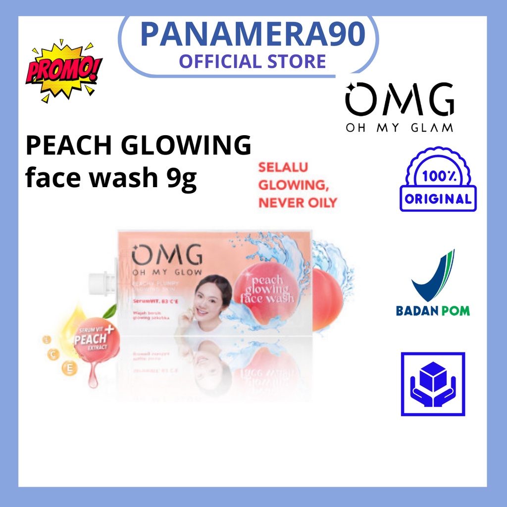 Jual OMG OH MY GLOW Peach Glowing Face Wash 9g - KOSMETIK | Shopee ...