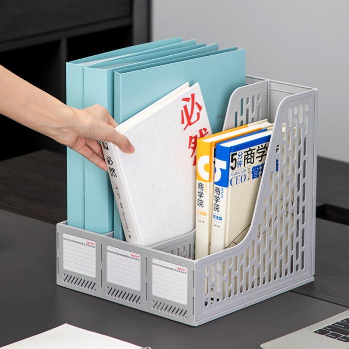 Jual Deli File Tray Rak Box File Tempat Dokumen 3 Sekat 78997 - Hitam ...