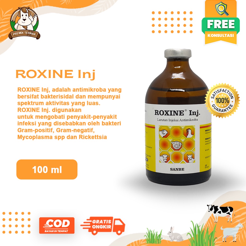 Jual ROXINE 50ml dan ROXINE 100 ml - Antibiotik Sapi kambing - Obat ...