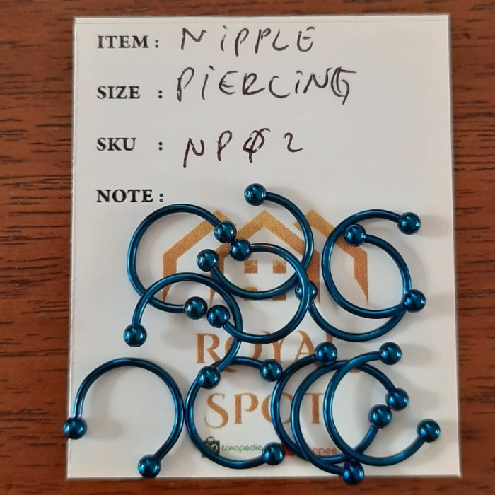 Jual NIPPLE LIPS PIERCING BLUE TINDIK BIBIR PUTING SURGICAL STEEL BUKAN ...