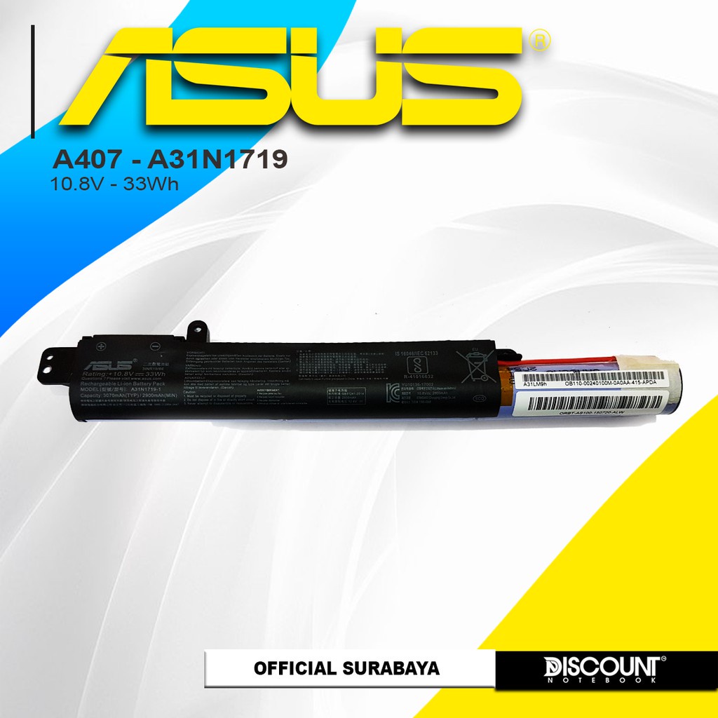 Jual Original Battery Baterai Laptop Asus A407 A407U X507 X507U X407U ...