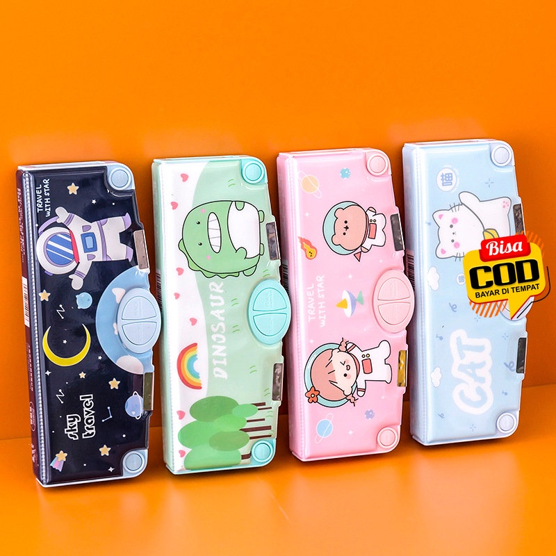 Jual [Bisa COD] Kotak Pensil Anak Sekolah Multifungsi Motif Dinosaurus ...