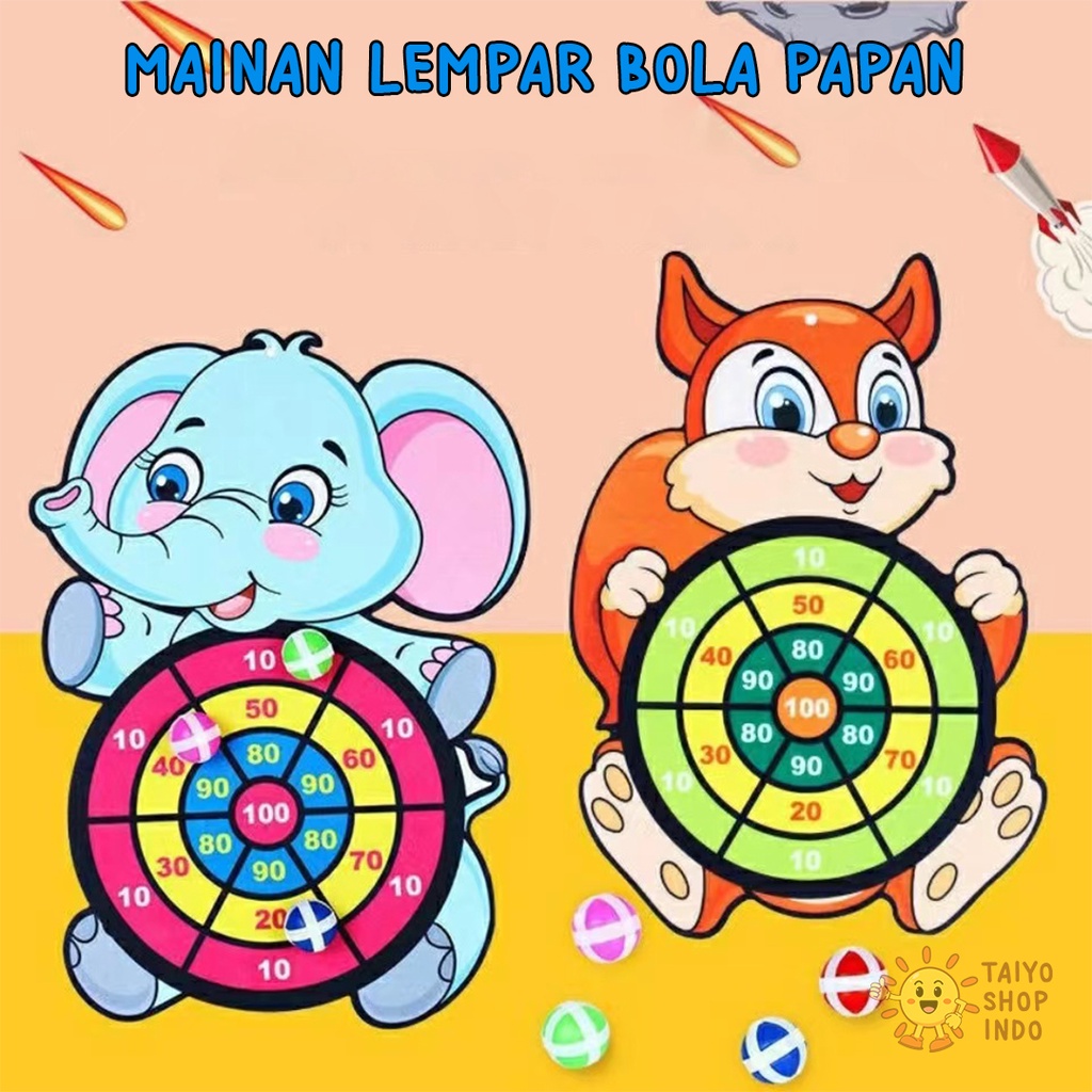 Jual TAIYO Lempar Bola Papan Animal Hewan Dart Board Ball Throwing ...