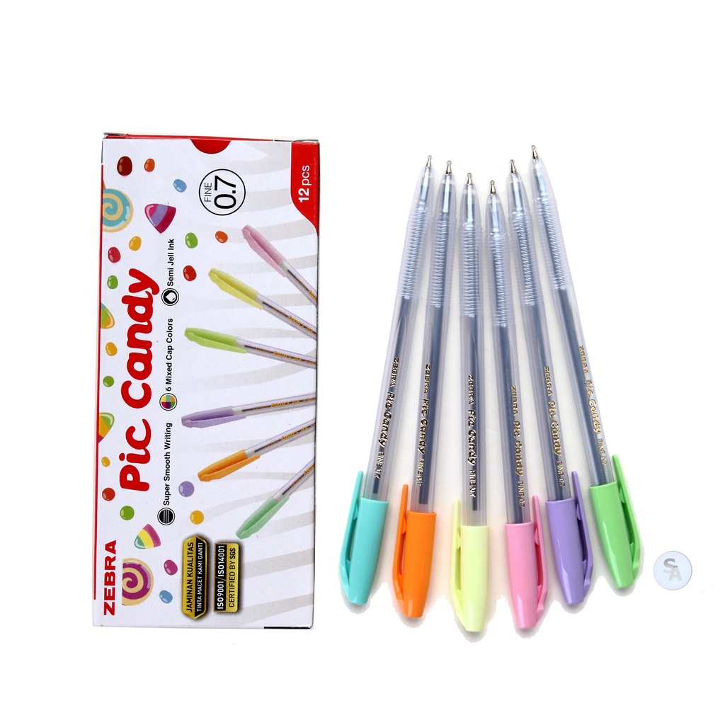 Jual ZEBRA - Pen Pic colors - Pic Candy Pena Pulpen Ballpoint 0.7 Hitam ...
