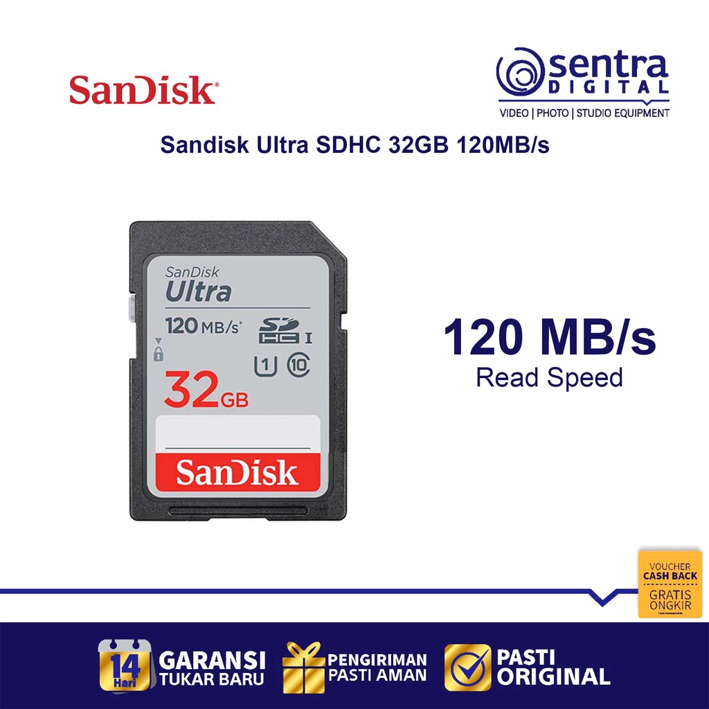 Jual Sandisk Ultra SDXC 32GB UHS-1 120MB/s SD Card | Shopee Indonesia