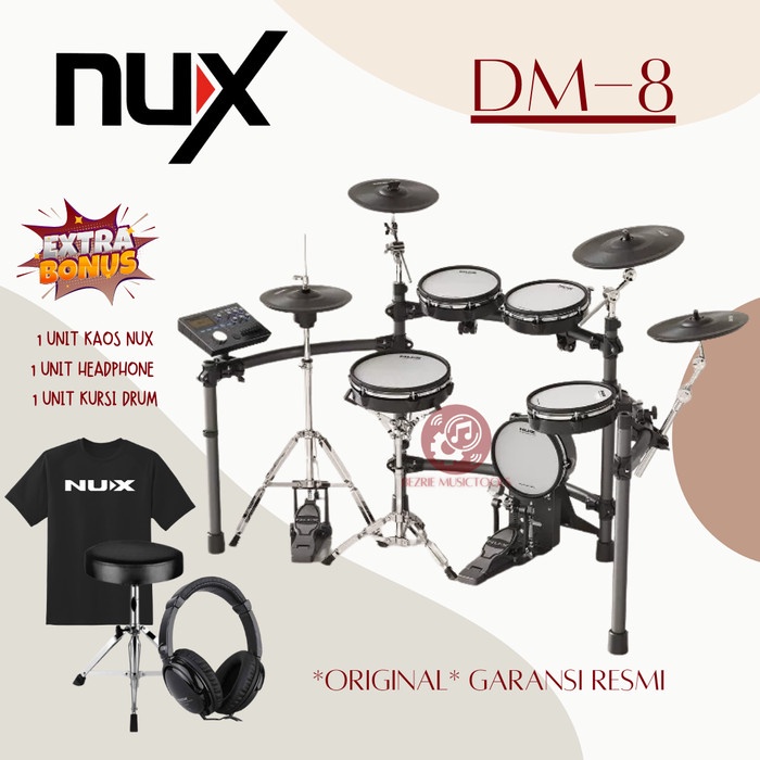 Jual NUX DM8 5 Piece Electrik Drum All Mesh Head Digital Drum Set | Shopee Indonesia