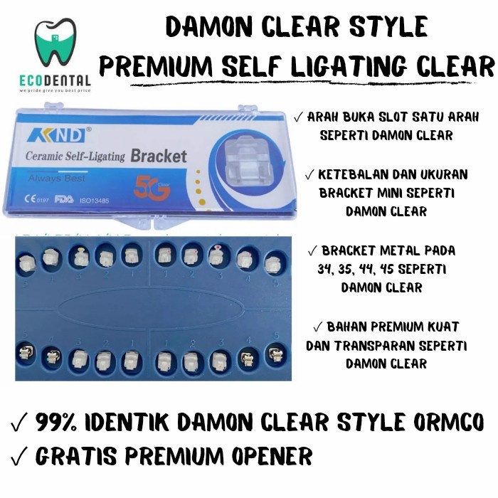 Jual Behel Damon Clear Style Self Ligating Premium KND Ceramic Transparan | Shopee Indonesia
