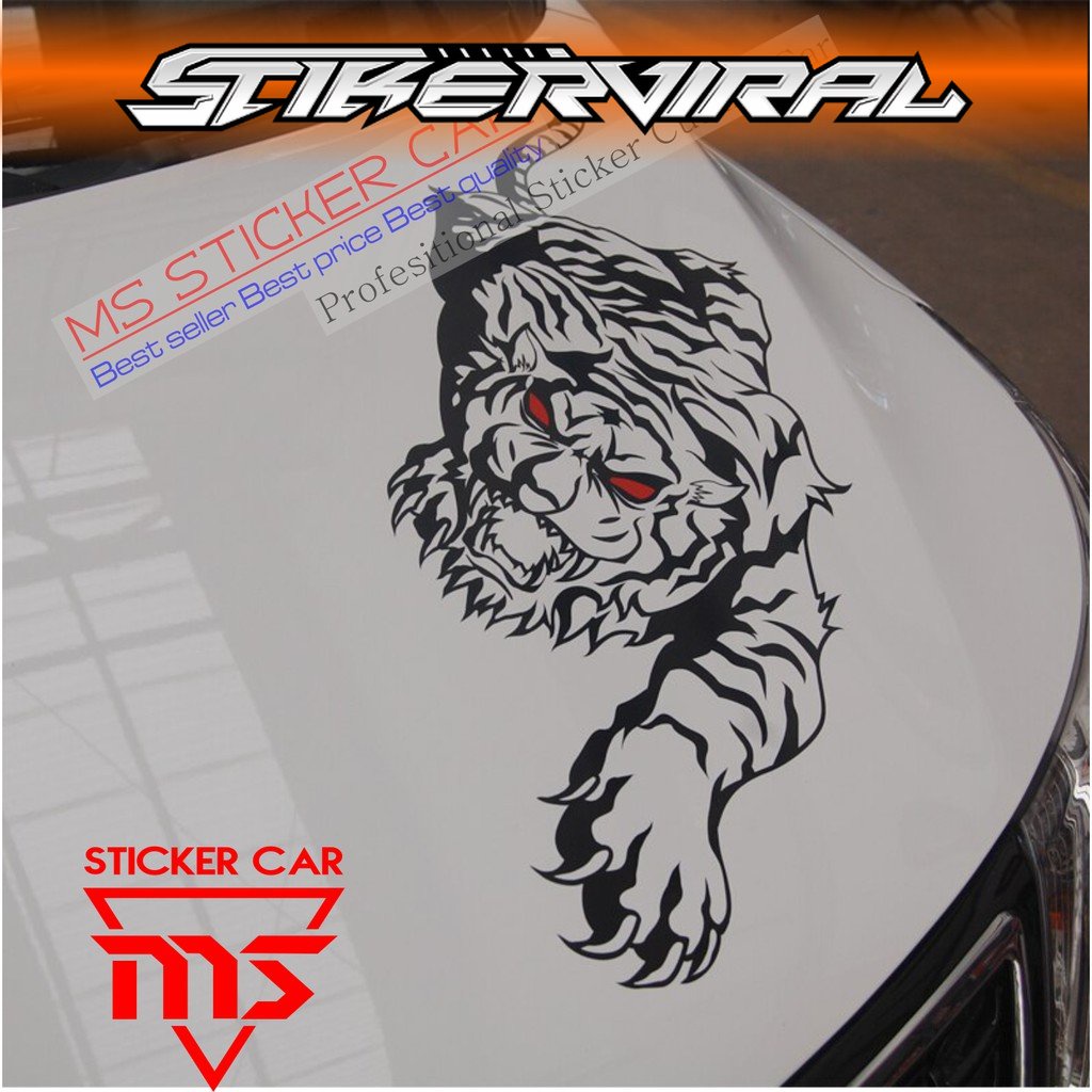 Jual stiker sticker mobil kap macan harimau tribal big size | Shopee ...