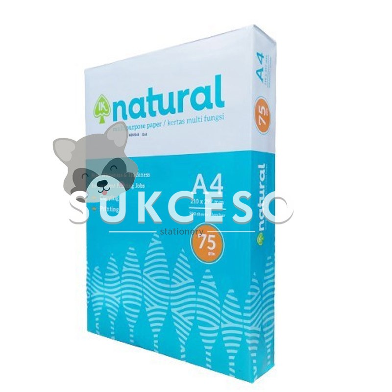 Jual IK Natural Paper A4 75 gr / Kertas Print Fotocopy Ukuran A4 75 gsm 1 Rim isi 500 lembar ...