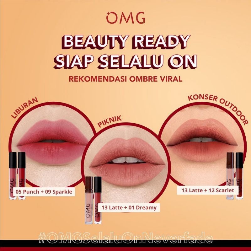 Jual Paket Ombre Lips OMG | Lipcream OMG Ombre Coffee Edition| Lipcream ...