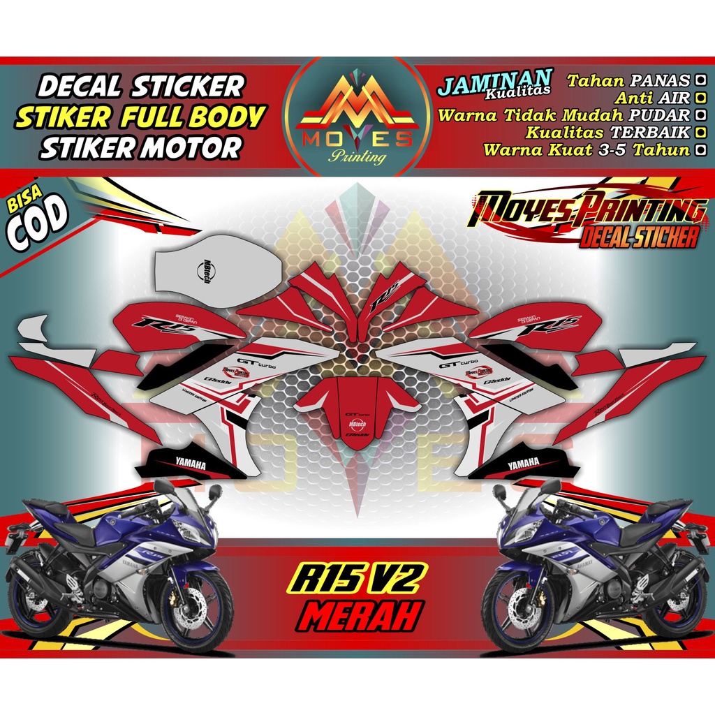Jual decal r15 v2 decal motor r15 v2 decal yamaha r15 v2 fullbody ...