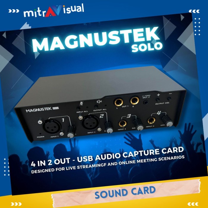 Jual MAGNUSTEK Solo 4 In 2 Out USB Sound Capture Card for Live ...