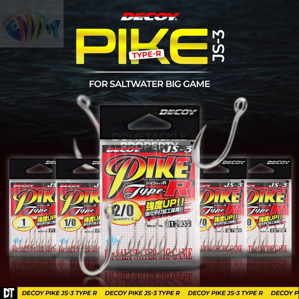Jual Decoy Pike JS-3 Single Hook Type R Kail Pancing Jigging 1/0 2/0 3/ ...