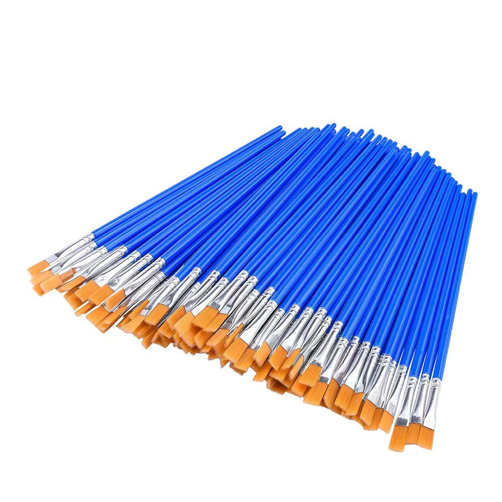 Jual 50pcs Cat Air Biru Flat Tip Sikat Runcing Sikat Kuas Lukis Set ...