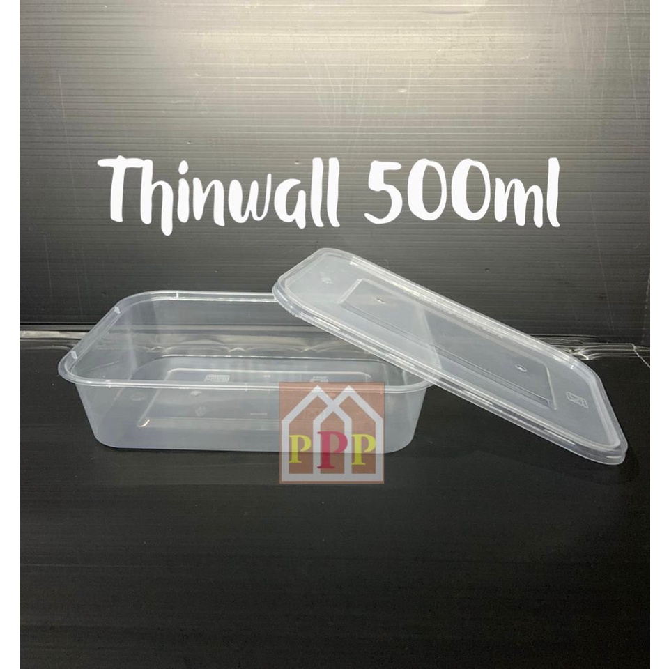 Jual Kotak makan/kotak plastik/thinwall/kotak transparant 500ml ...