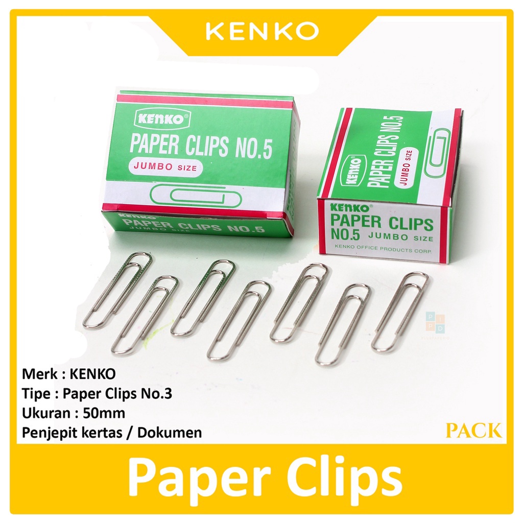 Jual KENKO - Paper Clip kertas No.5 Jumbo - Pack | Shopee Indonesia